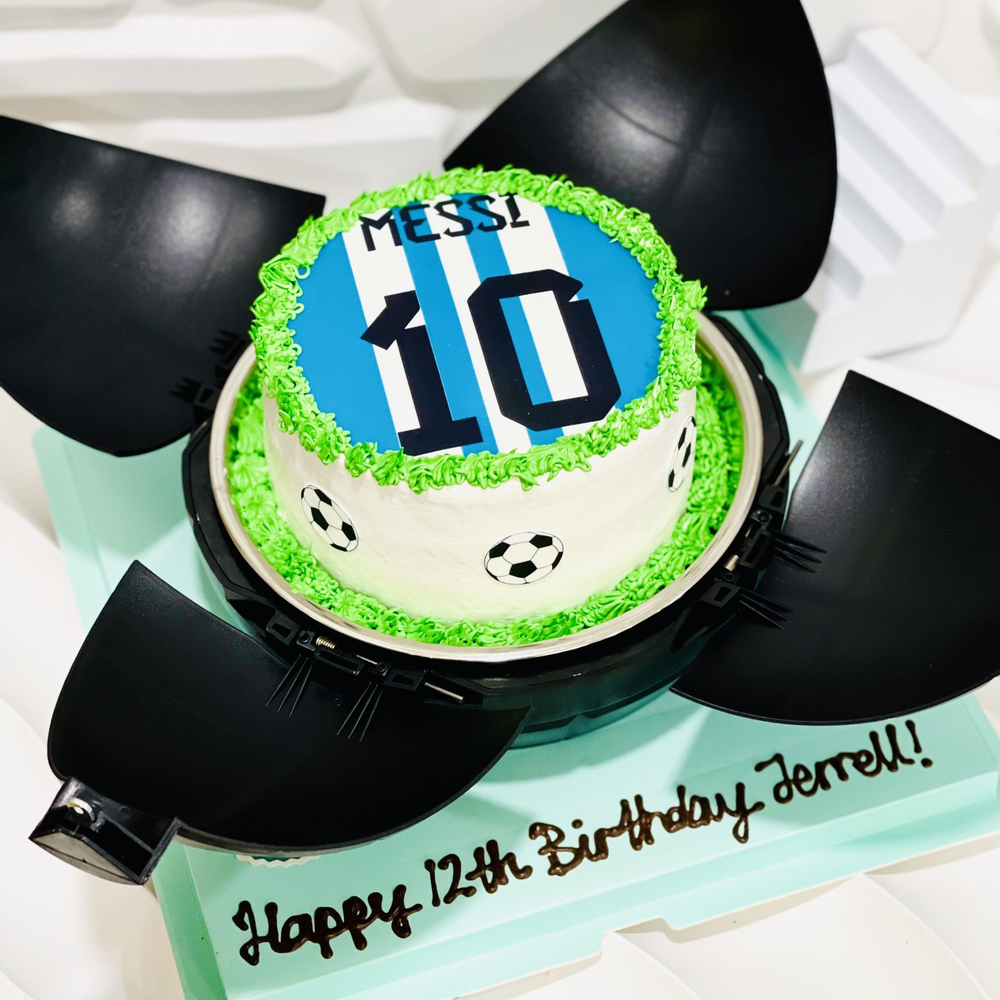 Explosion Bomb Messi Soccer Theme Cake