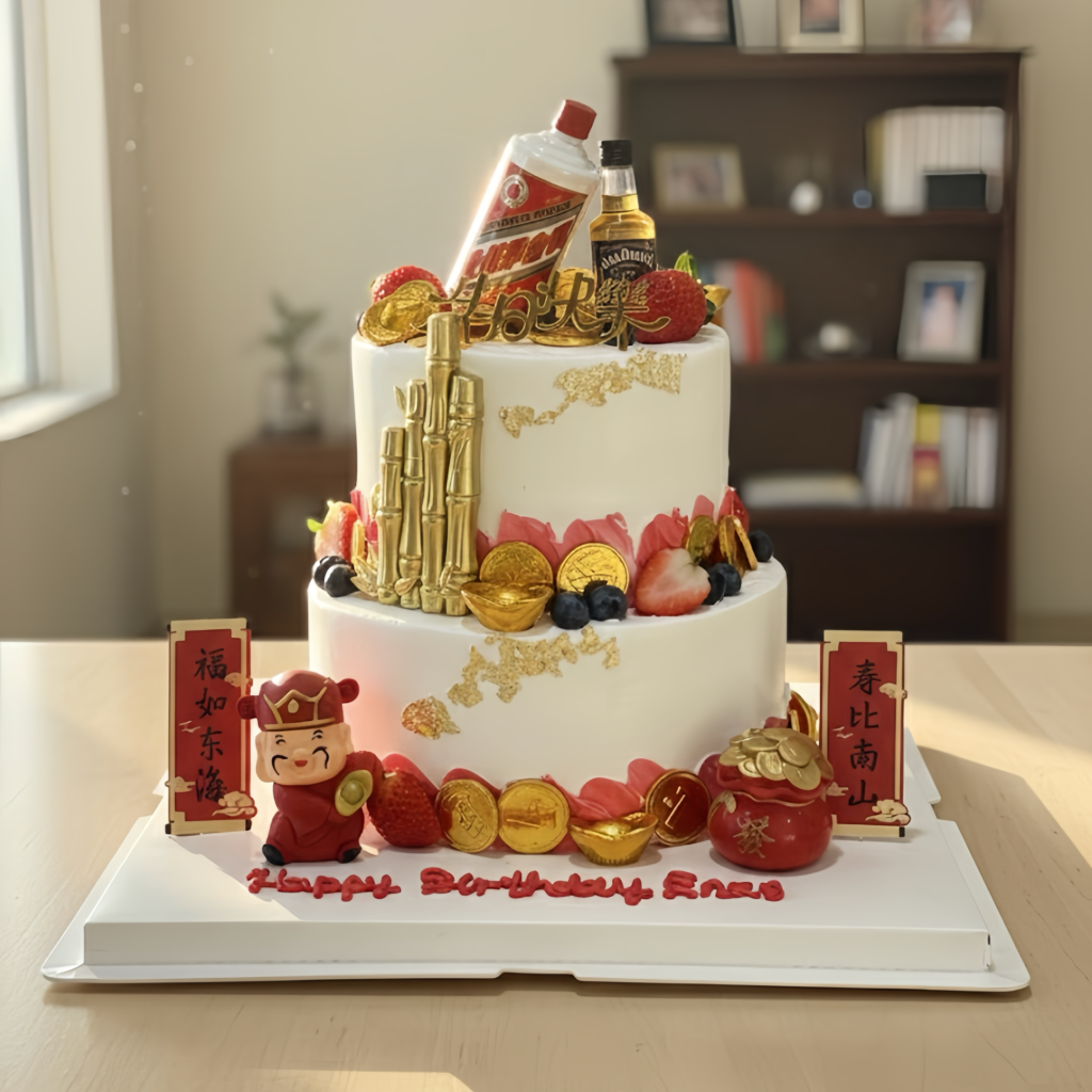 Wine & Prosperity Theme Cake Singapore